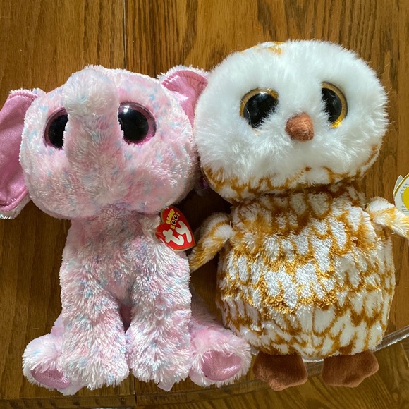 Ty | Toys | Beanie Boos Ty Stuffed Animal Elephant And Owl | Poshmark